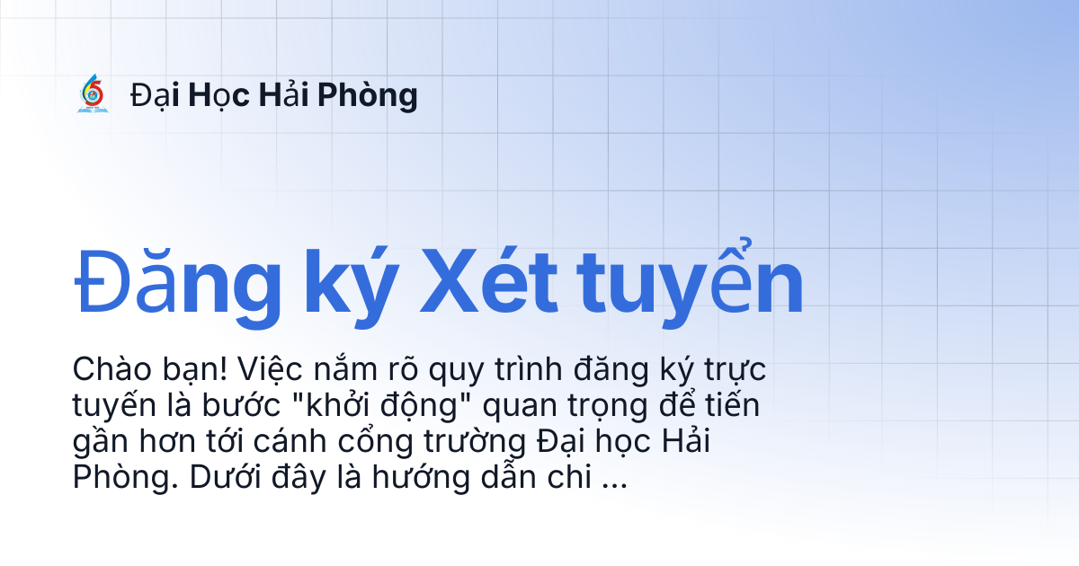Đăng ký Xét tuyển | Đại Học Hải Phòng